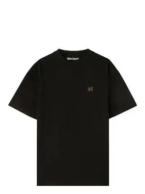 PALM ANGELS Monogram Pin Tee 'black/gold'
