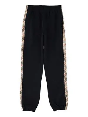 Burberry Burberry Men Pantalone Da Jogging In Cotone Con Finiture Check Blue