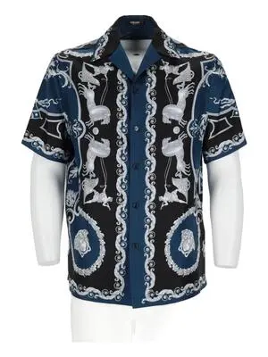 Versace Versace Men Camicia In Seta Stampa Baroque Multicolor