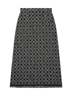 Dior Macrocannage Midi Skirt - Black
