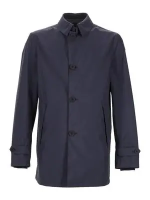 Herno Giacca Impermeabile Con Colletto - Blue