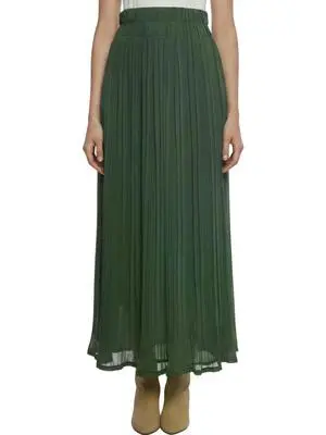 P.a.r.o.s.h Plissé-crepe Midi Skirt - Green