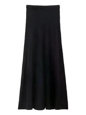 Ba&sh Ba&Sh Pointelle-Knit A-Line Maxi Skirt Black