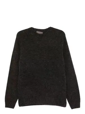 FILIPPO DE LAURENTIIS Crew-neck Ribbed-trim Sweater - Brown