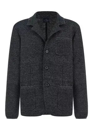 Paul & Shark Button-fastening Knitted Blazer - Blue