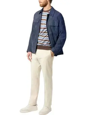 Paul & Shark Aqualeather Suede Jacket - Blue