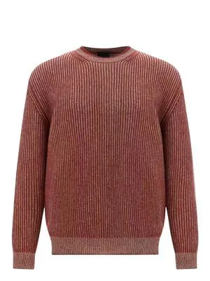 Paul & Shark Ribbed-knit Crew-neck Sweater - Red