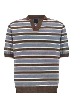 Paul & Shark Striped-knit Polo Shirt - Blue