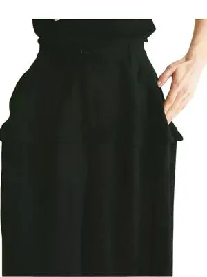 MULLER OF YOSHIOKUBO Mesh Peplum Detail Trousers - Black