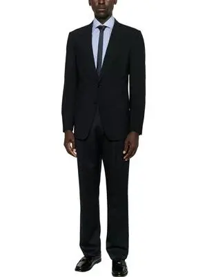 LARDINI Pleated Straight-leg Trousers - Blue