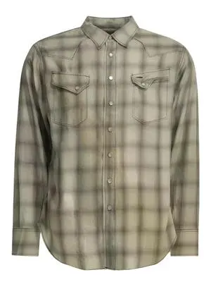 SUGAR CANE JEANS Check-pattern Long-sleeve Shirt - Grey