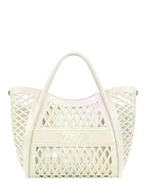 MARC ELLIS Medium Flat Basket Tote Bag - Neutrals