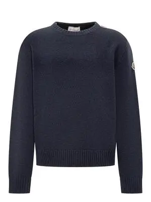Moncler Virgin Wool Knit Pullover Sweater - Blu