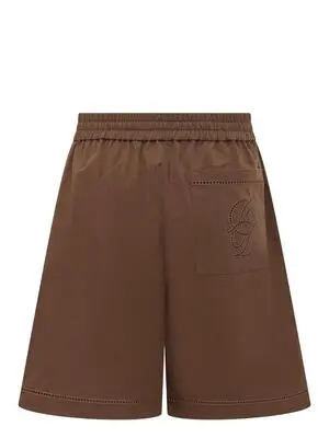 DROLE DE MONSIEUR DROLE DE MONSIEUR Mini Shorts With Ethnic Inserts And Perforated Details