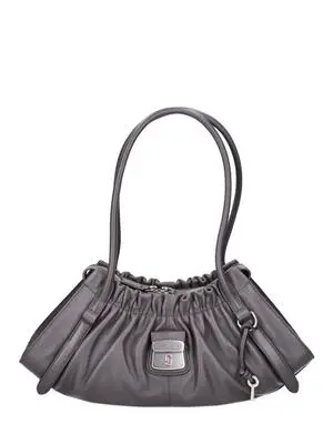 Marc Jacobs Marc Jacobs Mini Ruched Leather Shoulder Bag Grey