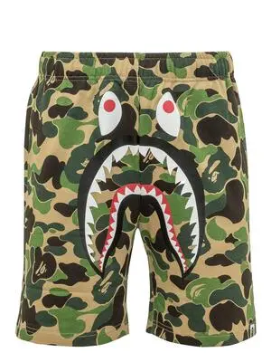 A BATHING APE Mini Camo Sweat Shorts - Green