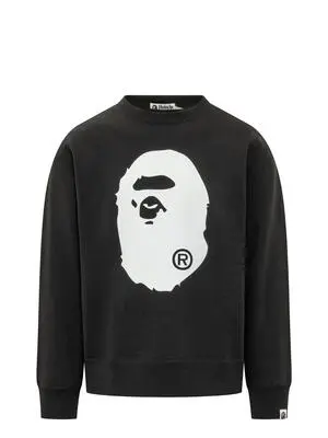 A BATHING APE Graphic Crewneck Sweatshirt - Black