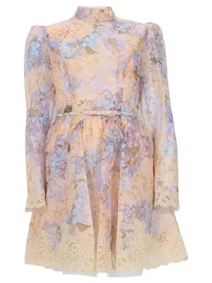 Zimmermann Valiant Panelled Mini Dress - Blue Hydrangea