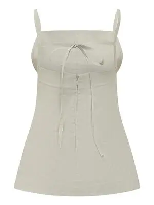 Studio Nicholson Raddle Top With Pintline Detail - Bone