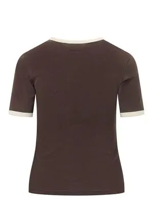 COURREGES Cut-out Contrast T-shirt - Chocolate