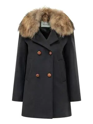 AVA ADORE Double-breasted Overcoat - Blu