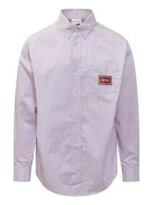 Drole De Monsieur Striped Button-down Shirt - Lavander