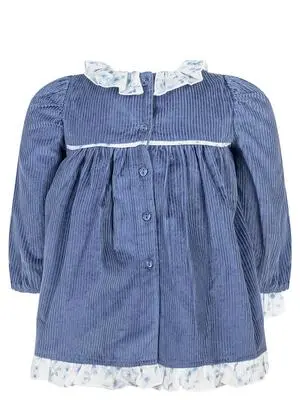 Monnalisa Mini Velvet Suit With Teddy Bear - Avio