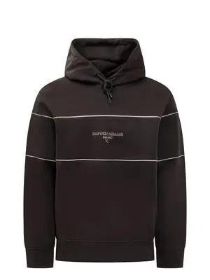 Emporio Armani Hooded Sweatshirt With Logo - Nero