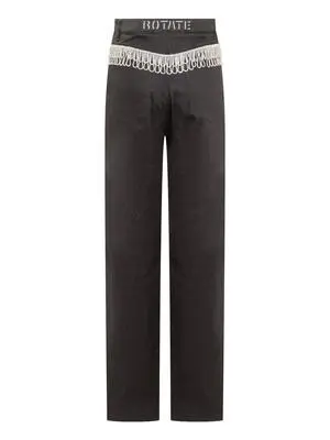 ROTATE BY BIRGER CHRISTENSEN Strass Embellished Trousers - Black