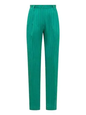 FORTE_FORTE Striped Trousers - Emerald