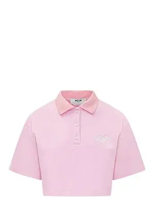 MSGM Piquet Polo Shirt - Pink