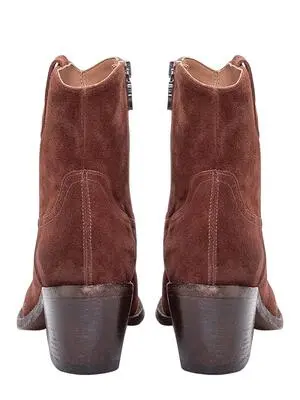 DUCANERO Suede Boots With Stitch Detail - Heron