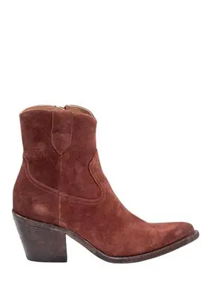 DUCANERO Suede Boots With Stitch Detail - Heron