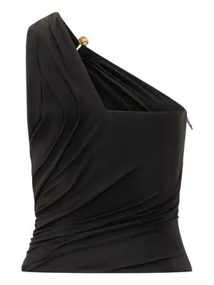 Versace One Shoulder Mini Top - Black