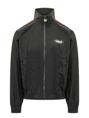 BARROW Logo Print Nylon Track Jacket - Nero