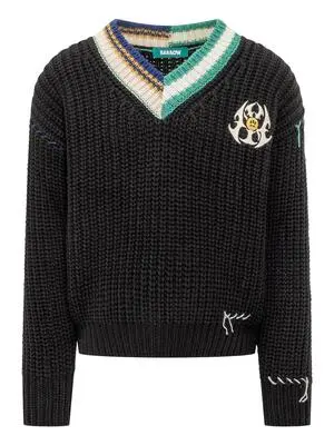 BARROW V-neck Knit Pullover - Nero