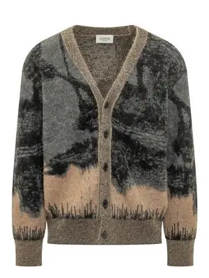 LANEUS Textured Knit Cardigan - Multicolor