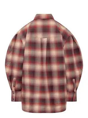 GANNI GANNI Fennel Check Shirt Raspberry Wine