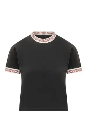 Versace Greek Oasis Graphic T-shirt - Black