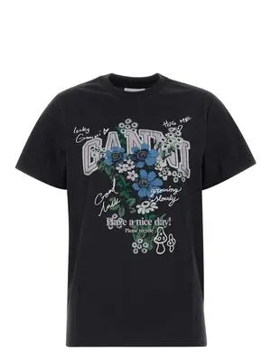 GANNI GANNI Basic Flower Graphic T-shirt