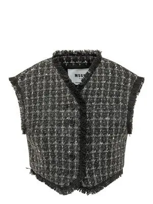 MSGM Gilet Vest - Black Multi