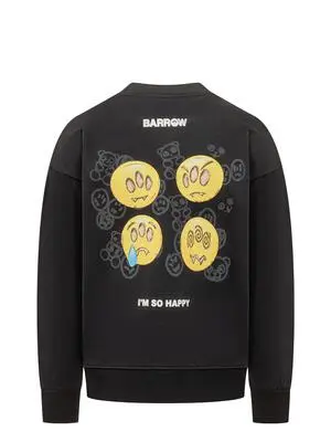 BARROW Embroidered Emoji Sweatshirt - Nero