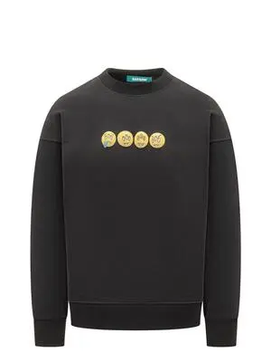 BARROW Embroidered Emoji Sweatshirt - Nero