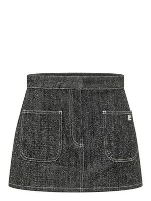 COURREGES Two-pocket Denim Mini Skirt - Black