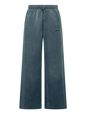 Off-White Wide-leg Trousers With Drawstring - Highlighted Medium