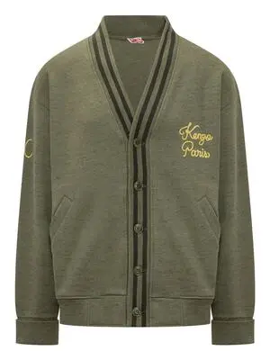 Kenzo KENZO Cotton Cardigan With Logo Embroidery Khaki