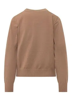 GANNI Ganni Graphic Knit Sweater Camel