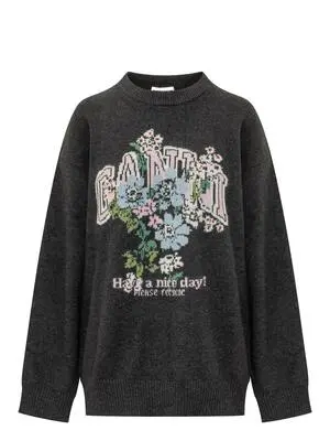 GANNI Oversized Knit Sweater - Phantom