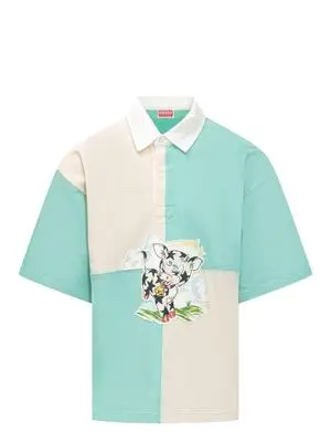 Kenzo Kenzo Stamped Paint Polo Acqua