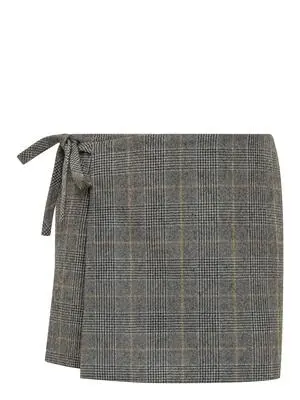 Kenzo Wool Wrap Short Skirt - Anthracite